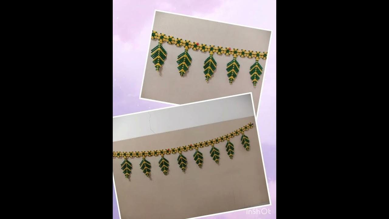 naw design pearl door toran thali mahirap rangoli by mahirap arts - YouTube