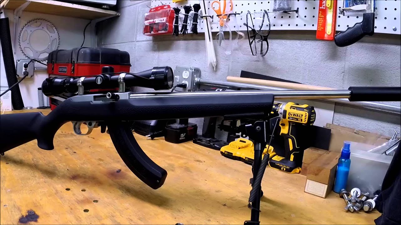 Ruger 10/22 Build and Shooting Suppressed in Garage - YouTube