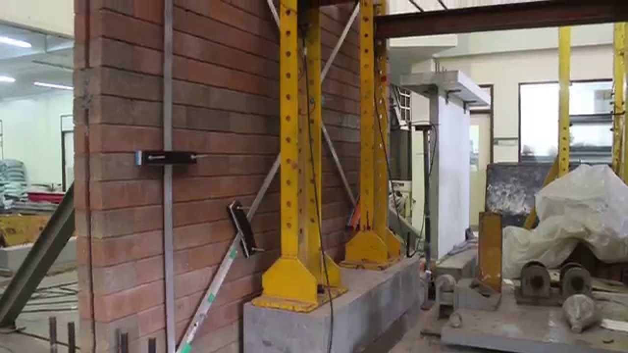 Views of Brick Wall Test at AIT Structural Engineering Lab - YouTube