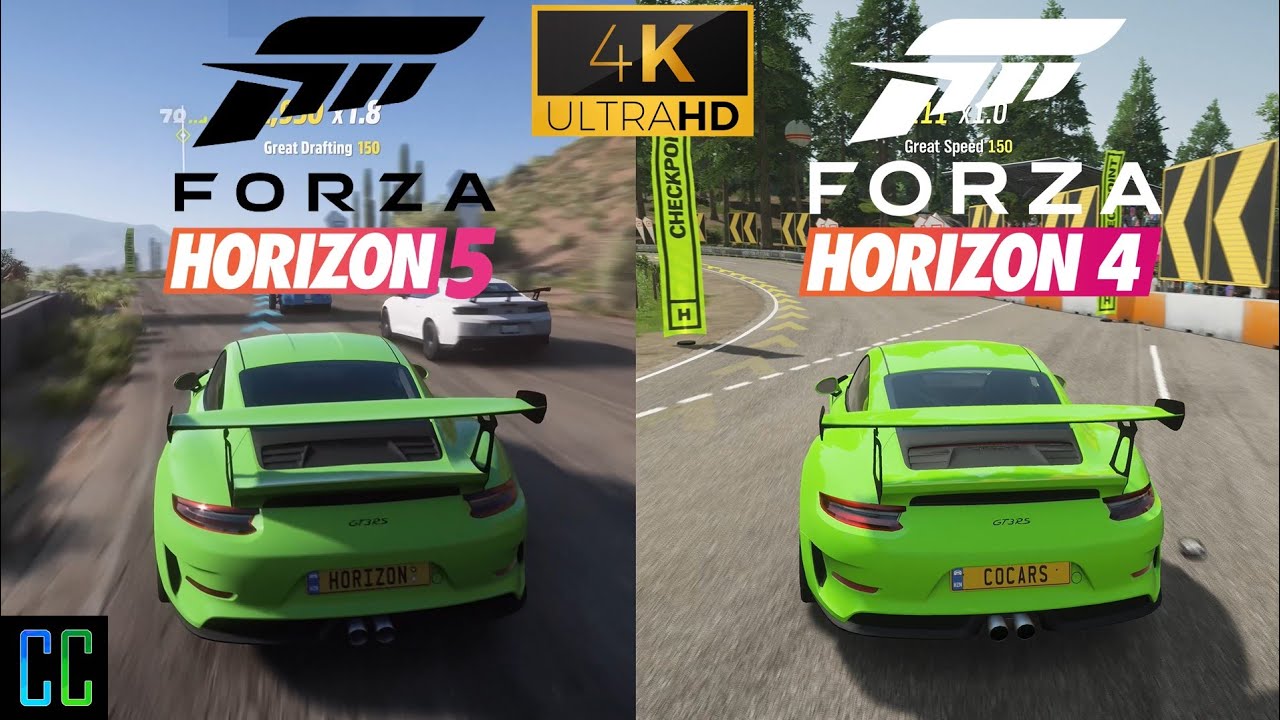 Forza Horizon 5 vs Forza Horizon 4 l 4K 60fps Race Gameplay Comparison ...