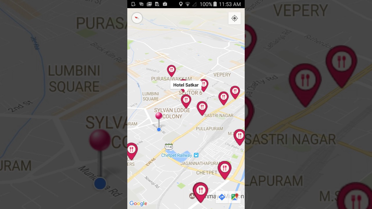 Nearby places on Google Map - YouTube