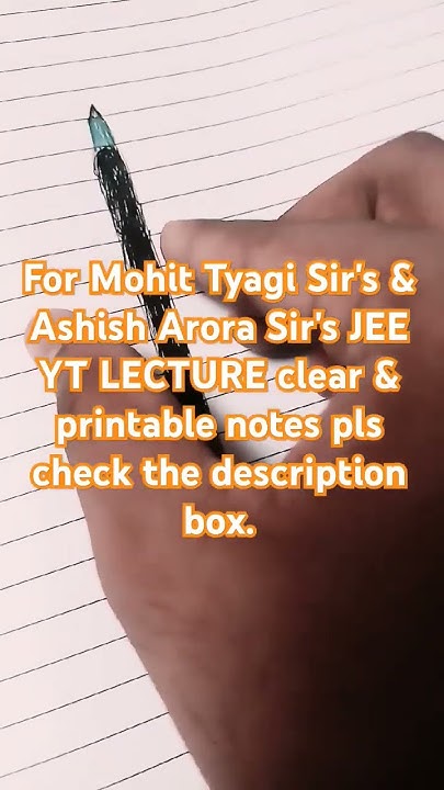 Must check description for MOHIT TYAGI YT LECTURE NOTES clear ... Must check description for MOHIT TYAGI YT LECTURE NOTES clear ...
