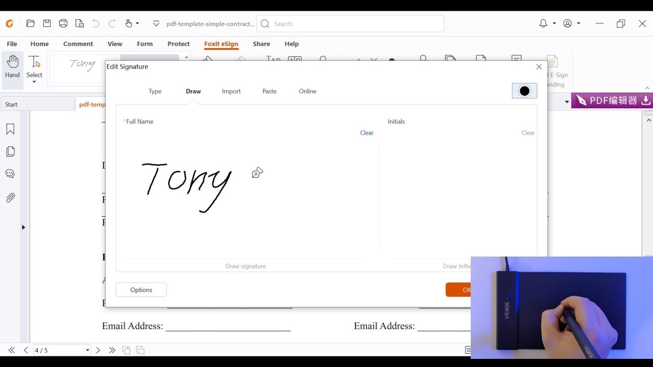 How to Sign/Write on a PDF with PDF Annotator & Drawing Tablet Veikk ...