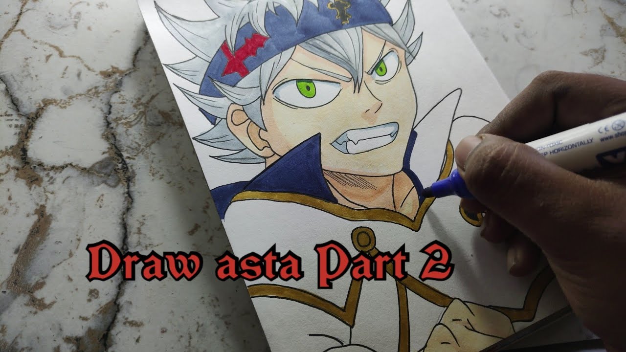 Learn to Draw ASTA from Black Clover with Just Alcohol Markers - YouTube