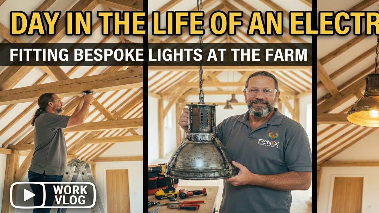 Day in the life of an Electrician:Fitting bespoke lights at the farm ...