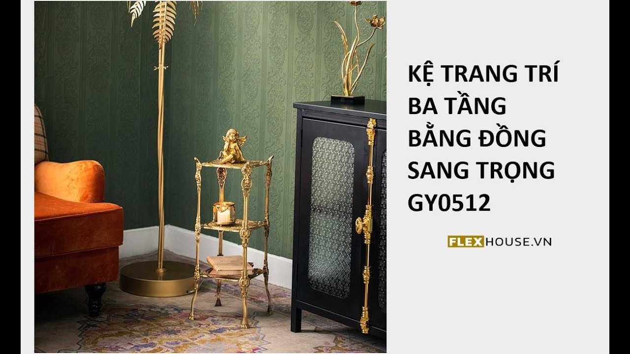 Kệ trang trí ba tầng bằng đồng sang trọng GY0512 - YouTube