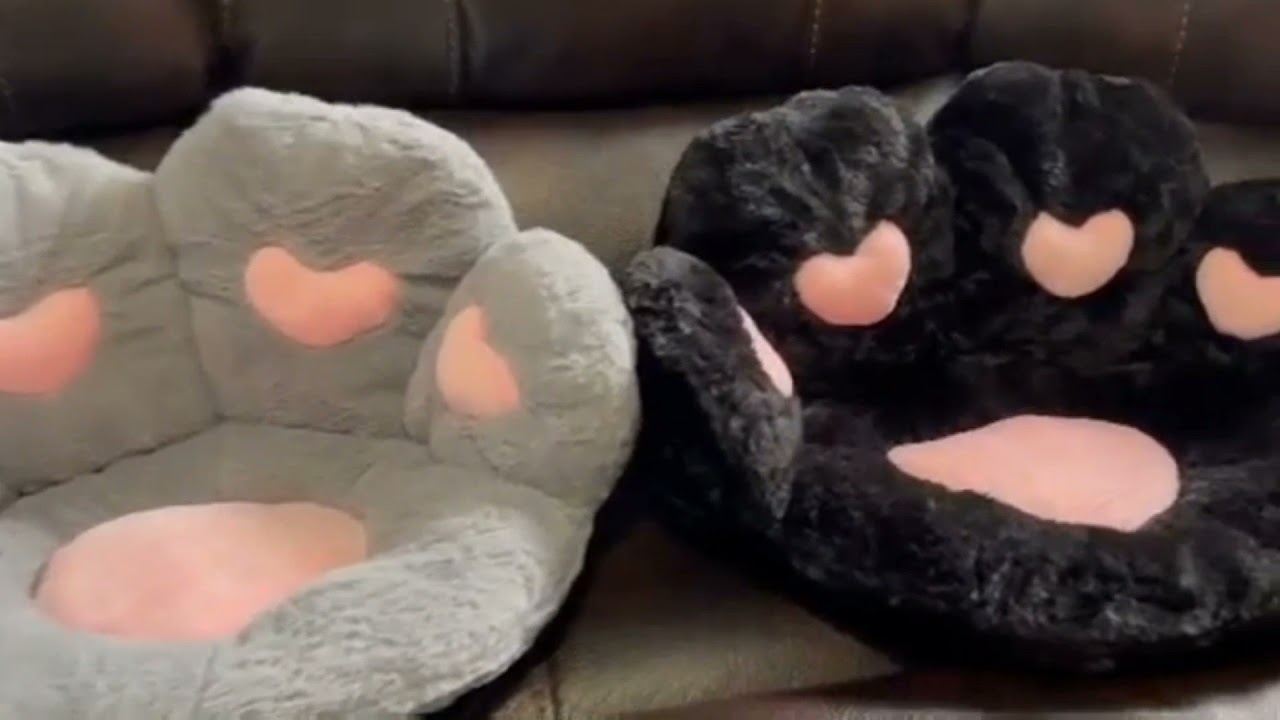 Pouf Rouge™ Cat Paw Pillow - YouTube