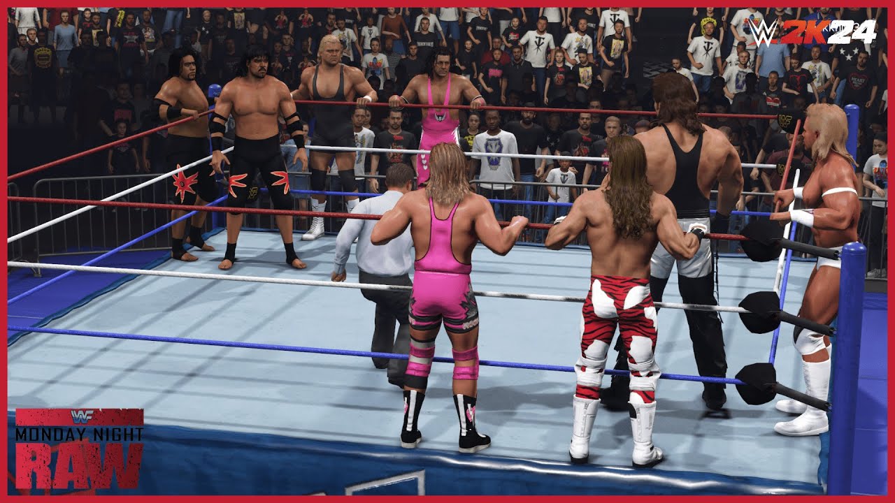WWE 2K24 / Monday Night Raw / Dudes with Attitude vs Team Bret Hart ...