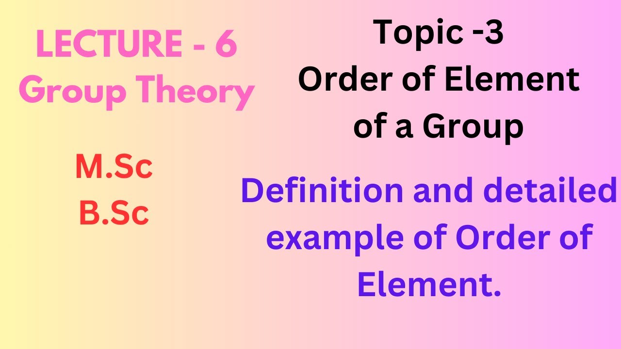 order of element of group | orderofelement example under addition and ...