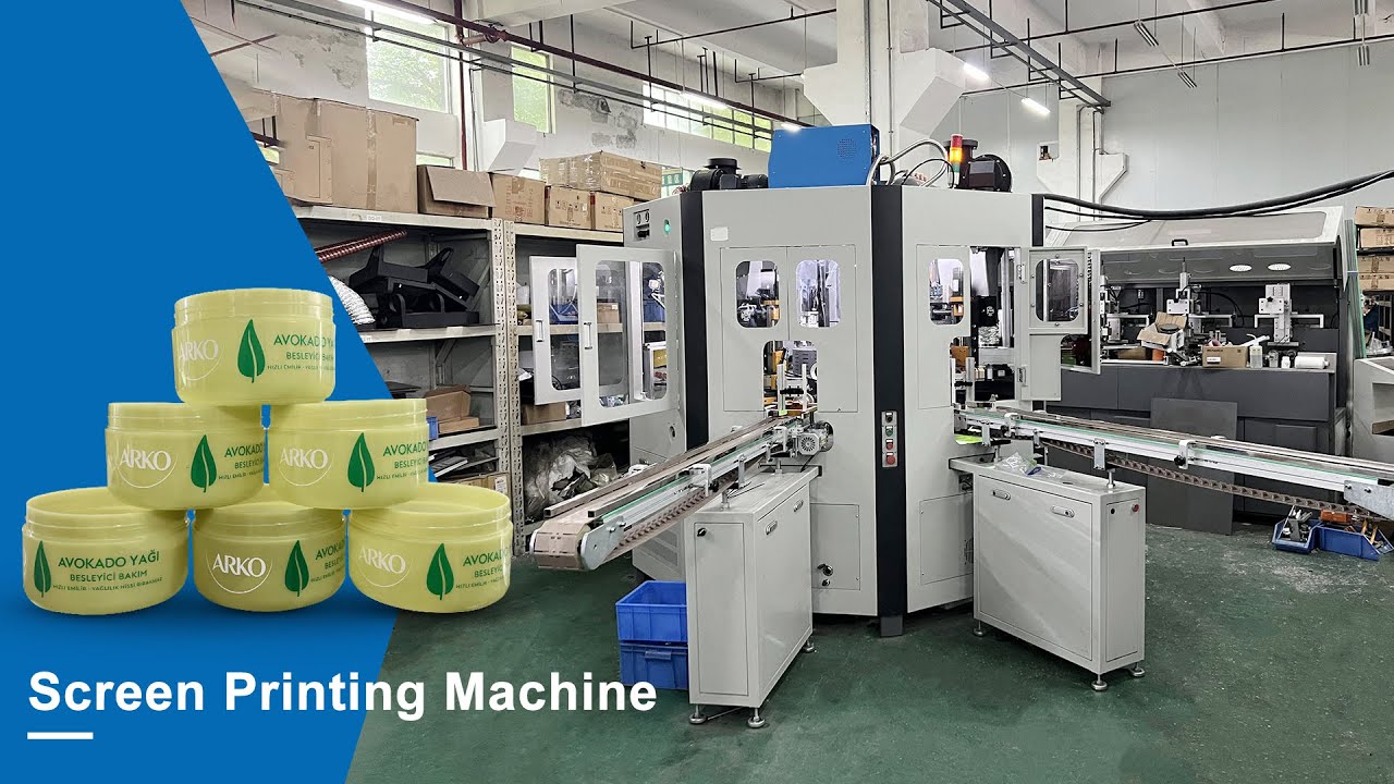 CNC106 two colors plastic jar screen printing machine with plasma ...