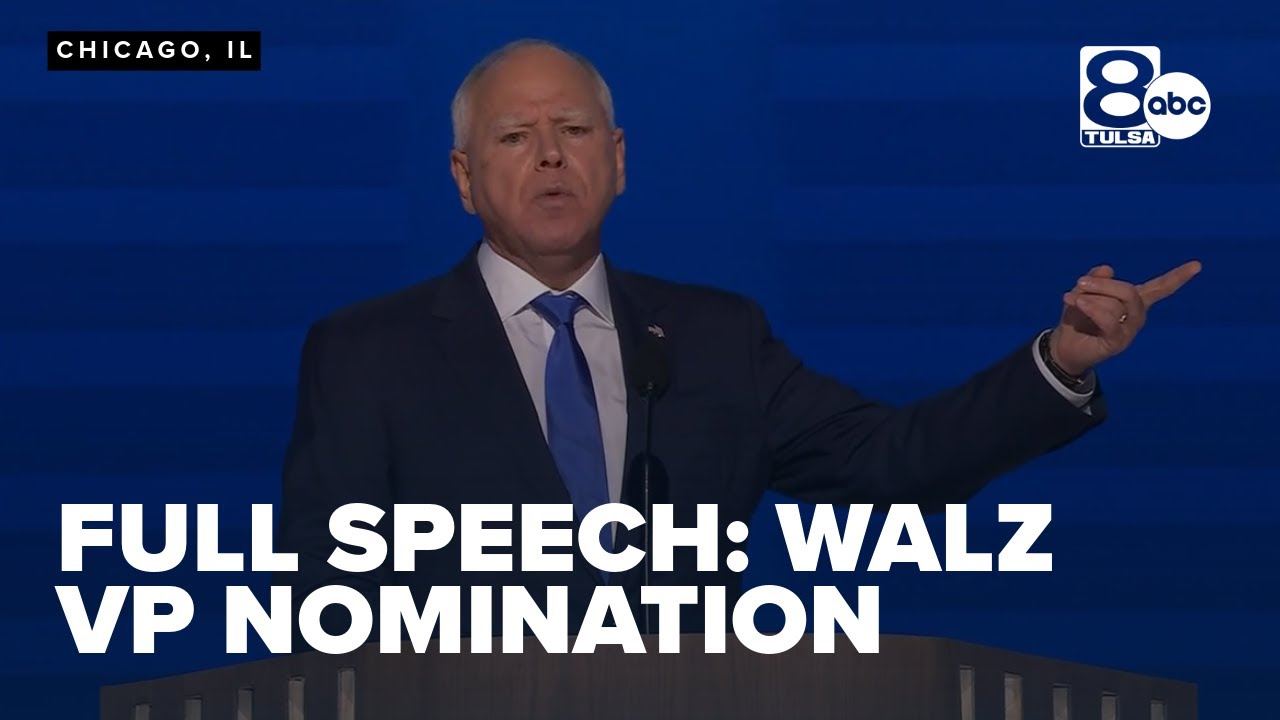 Tim Walz accepts the VP nomination: full speech - YouTube