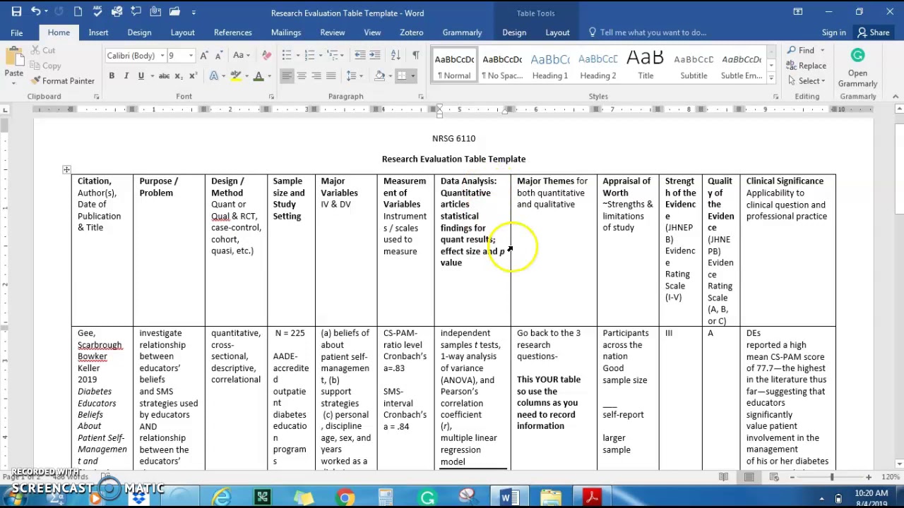 Constructing an EB table using a QAUN study - YouTube