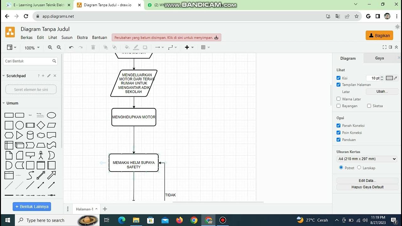 TUGAS PEMROGRAMAN (MEMBUAT FLOWCHART TEMA MENGANTAR ADIK SEKOLAH) - YouTube