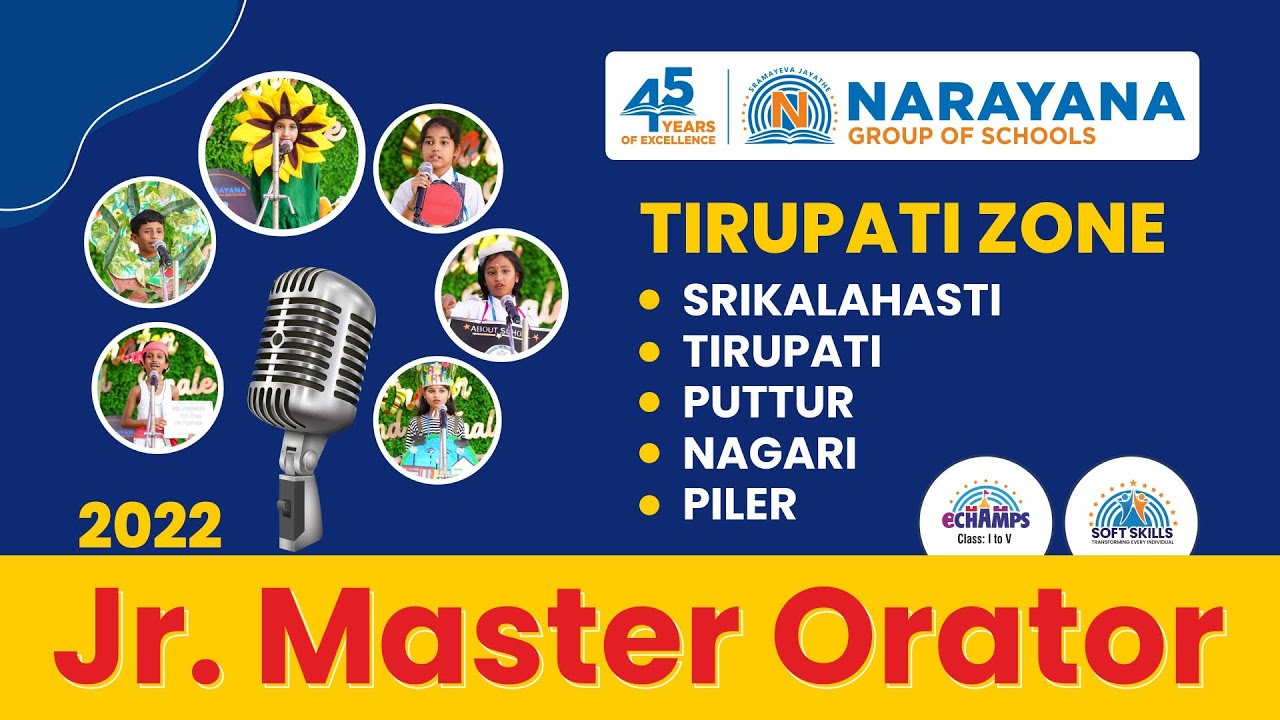 Jr Master Orator | Tirupati Zone 2022 | Hunt for Narayana Schools’ Best Orators - YouTube