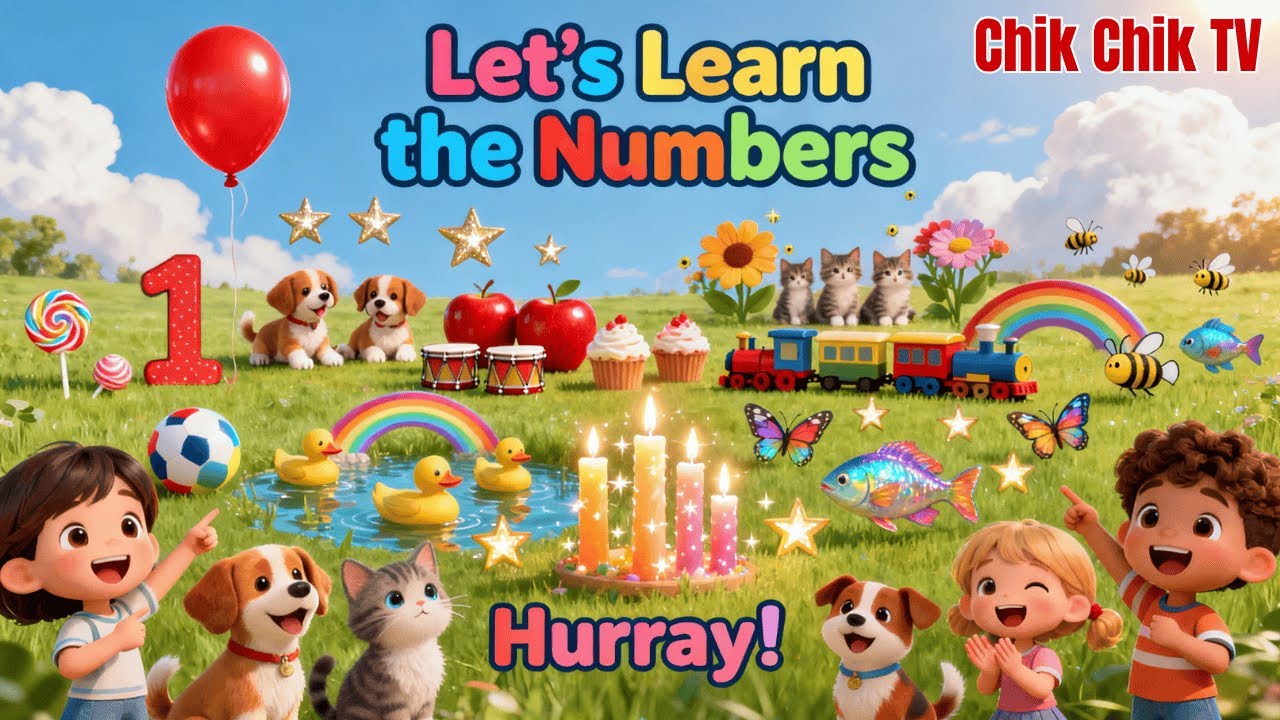 Let's learn the numbers Song 🎈 | Fun Learning Numbers for Kids | 3D ...
