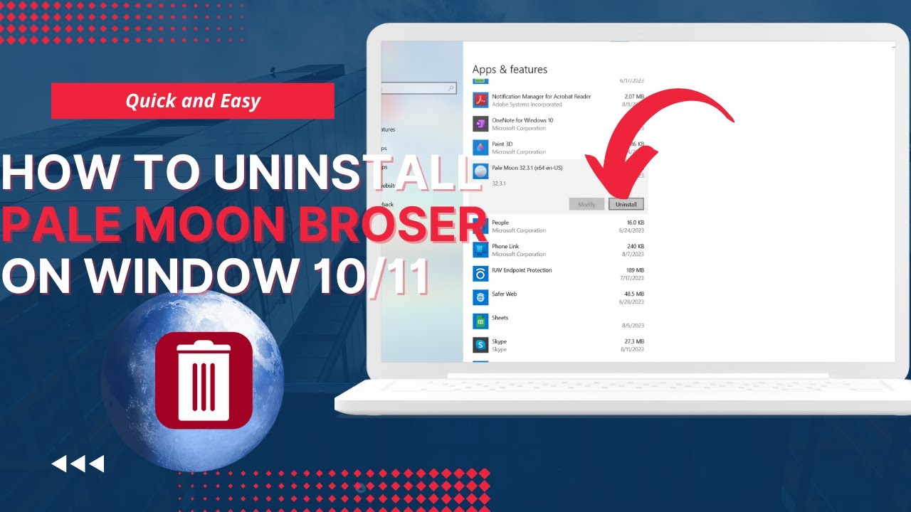 How To Uninstall Pale Moon Browser On Window 10 /11- Quick & Easy - YouTube