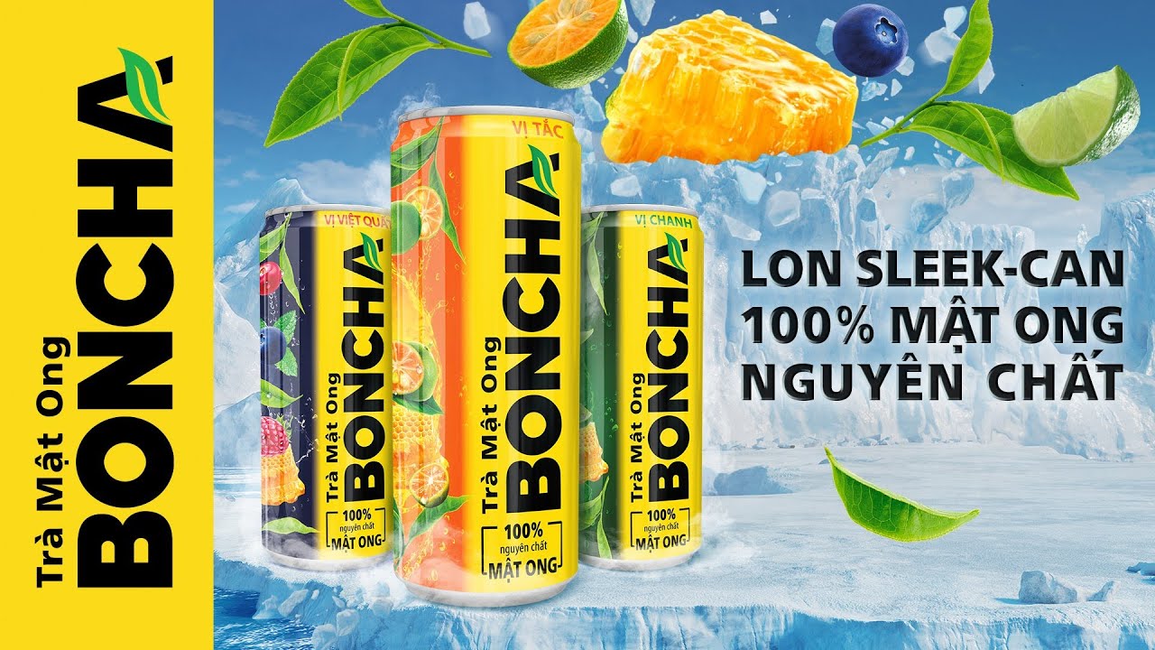 TRÀ MẬT ONG BONCHA LON SLEEK-CAN | 100% MẬT ONG NGUYÊN CHẤT | THANH MÁT ...