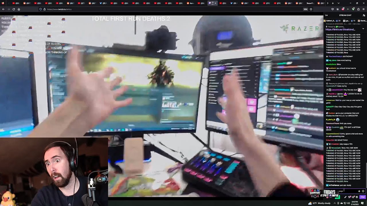 Emiru RAGES at Asmongold Watching - YouTube