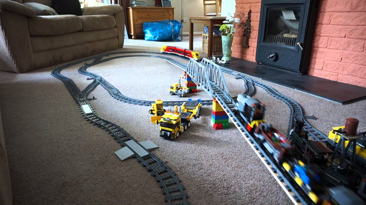 Lego Train with Bridge and incline - YouTube