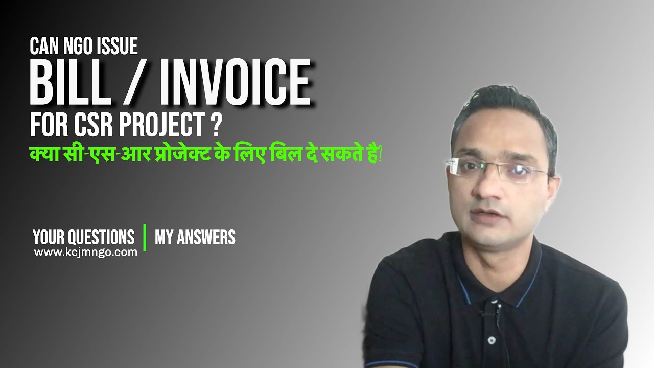 Can NGO issue Bill / invoice for CSR project? - YouTube