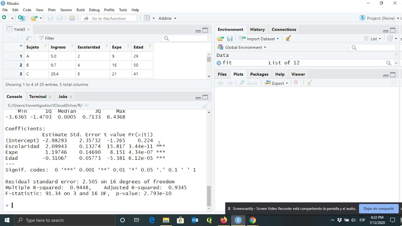 Cómo elaborar una regresión en R - YouTube