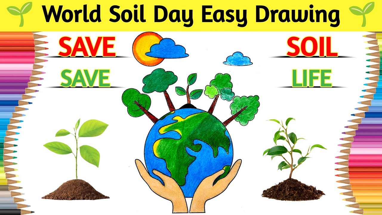 World Soil Day Drawing Easy | World Soil Day Poster | Soil Day Drawing ...