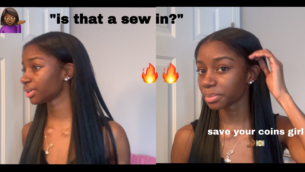 how to do a natural quick weave (easy) - YouTube