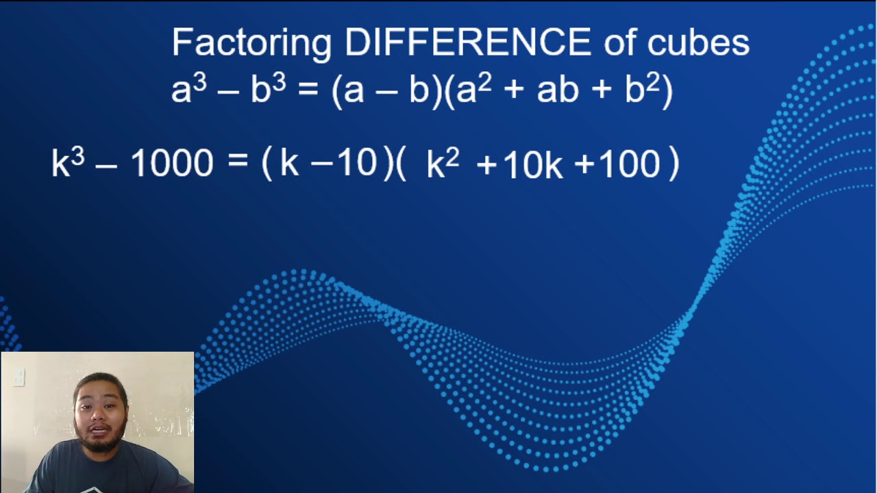 Factoring DIFFERENCE of 2 cubes - YouTube