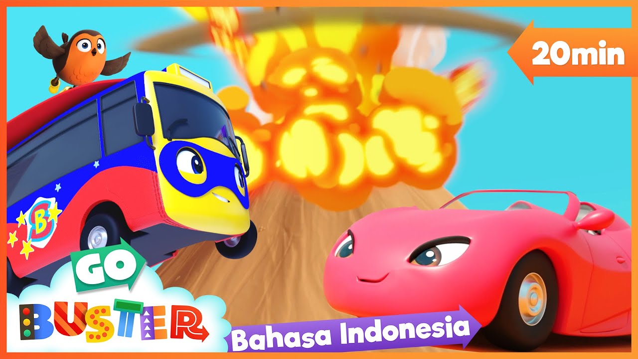 Gunung Berapi! Buster Menyelamatkan Rita Si Mobil Sport | Go Buster ...
