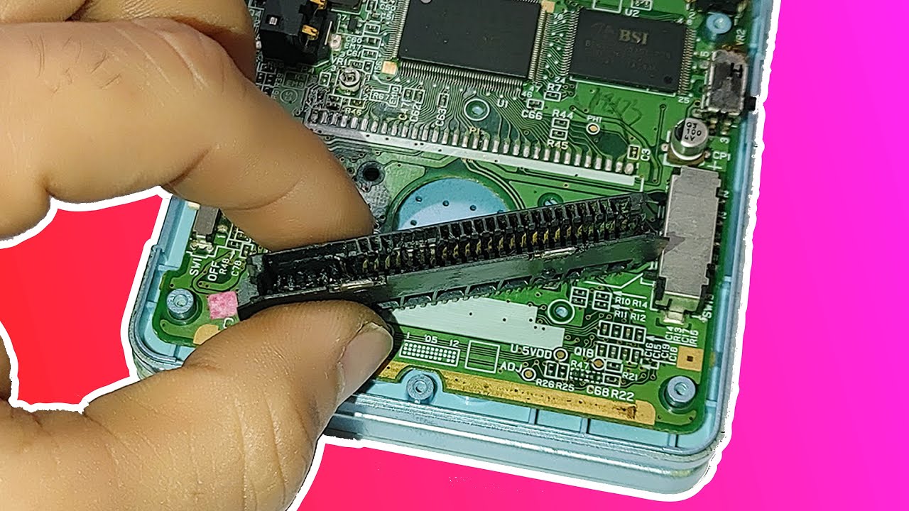 Replacing a broken cartridge reader on a gba sp - YouTube