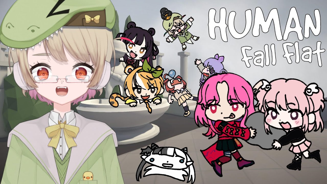 【Human Fall Flat】Falling Flat on my face! In front of cute girls ...