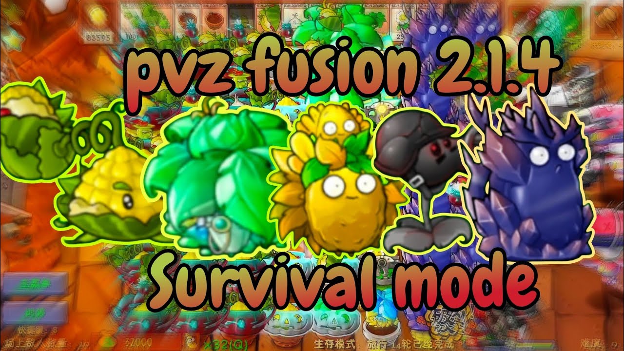 PLANTS VS ZOMBIES FUSION 2.1.4 - Survival mode. All plants Fusion ...