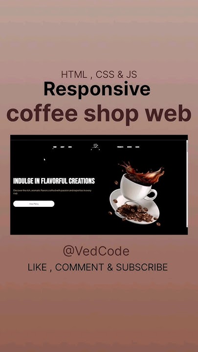 Responsive Coffee Shop Web : HTML , CSS & JS #cakeshop #webdesign #shorts - YouTube