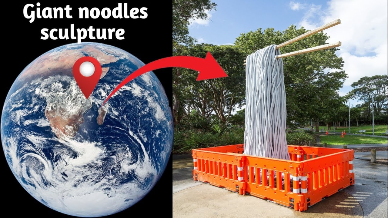 Giant noodles sculpture 🍜🤯😱 on google maps and google earth 🌎 #shots # ...