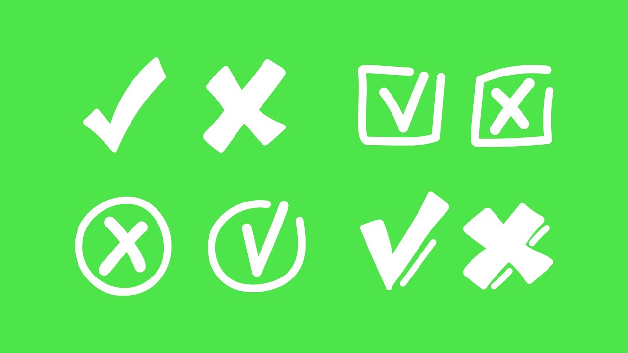 check mark green screen/ animation green screen/ doodle green screen #2 ...