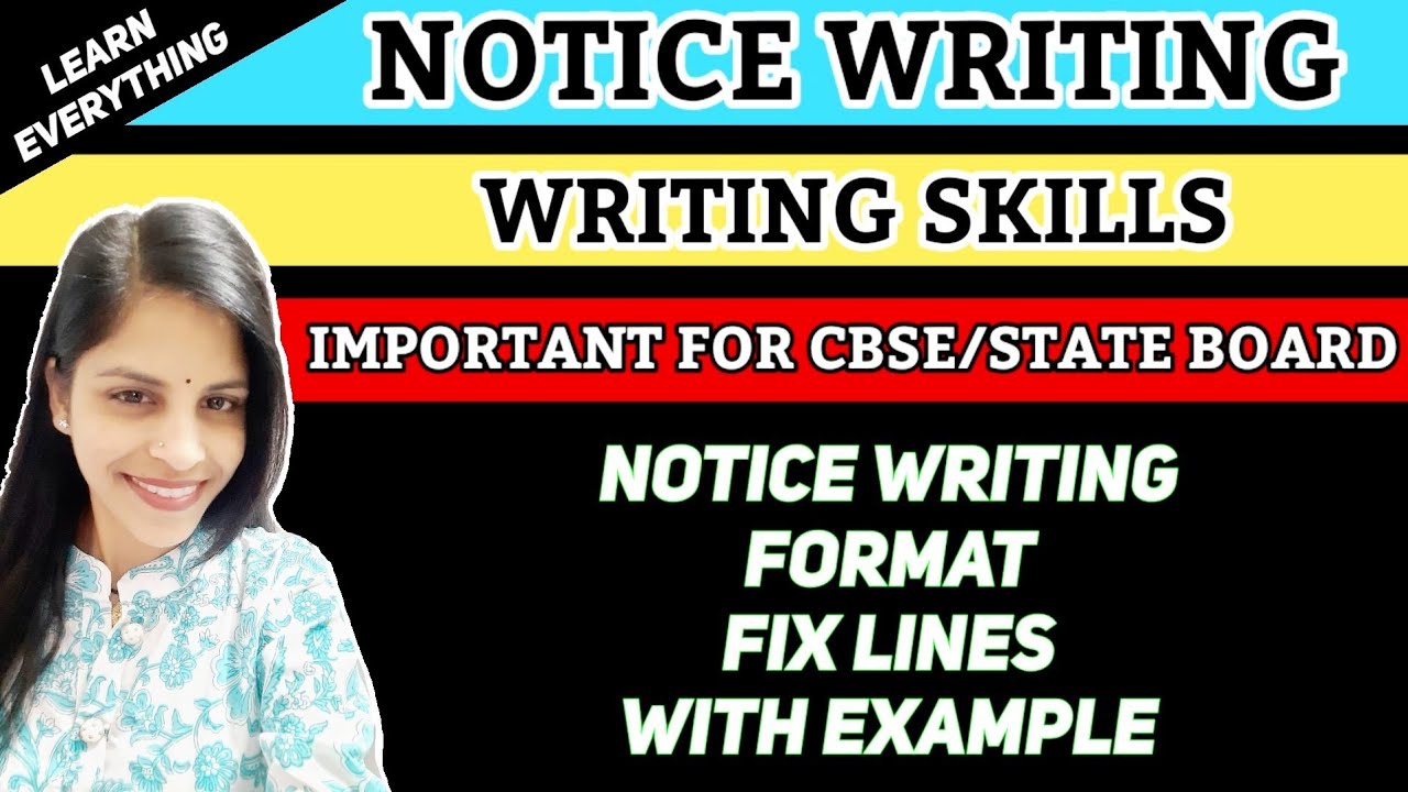 Notice writing format | Notice writing with Example | Notice writing ...