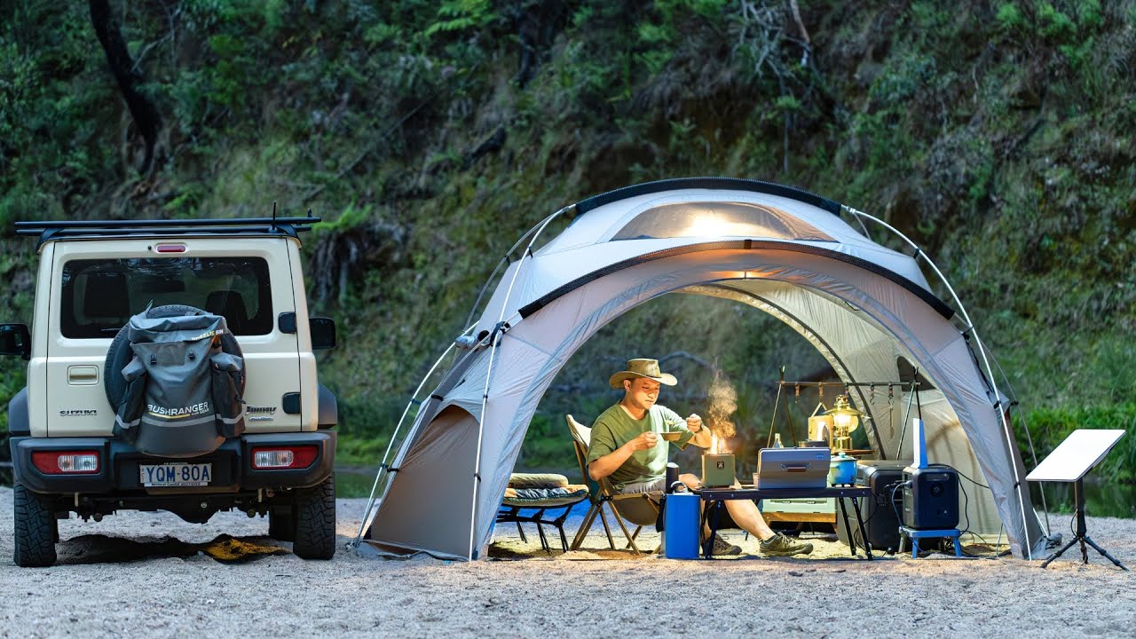 Solo Jimny Camping & Cook with my DIY Toolbox Kitchen | Relaxing Nature ...