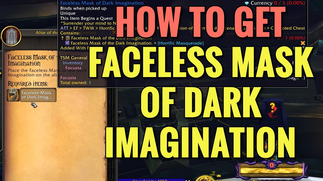 How To Get Faceless Mask Of Dark Imagination (WoW TWW) - YouTube