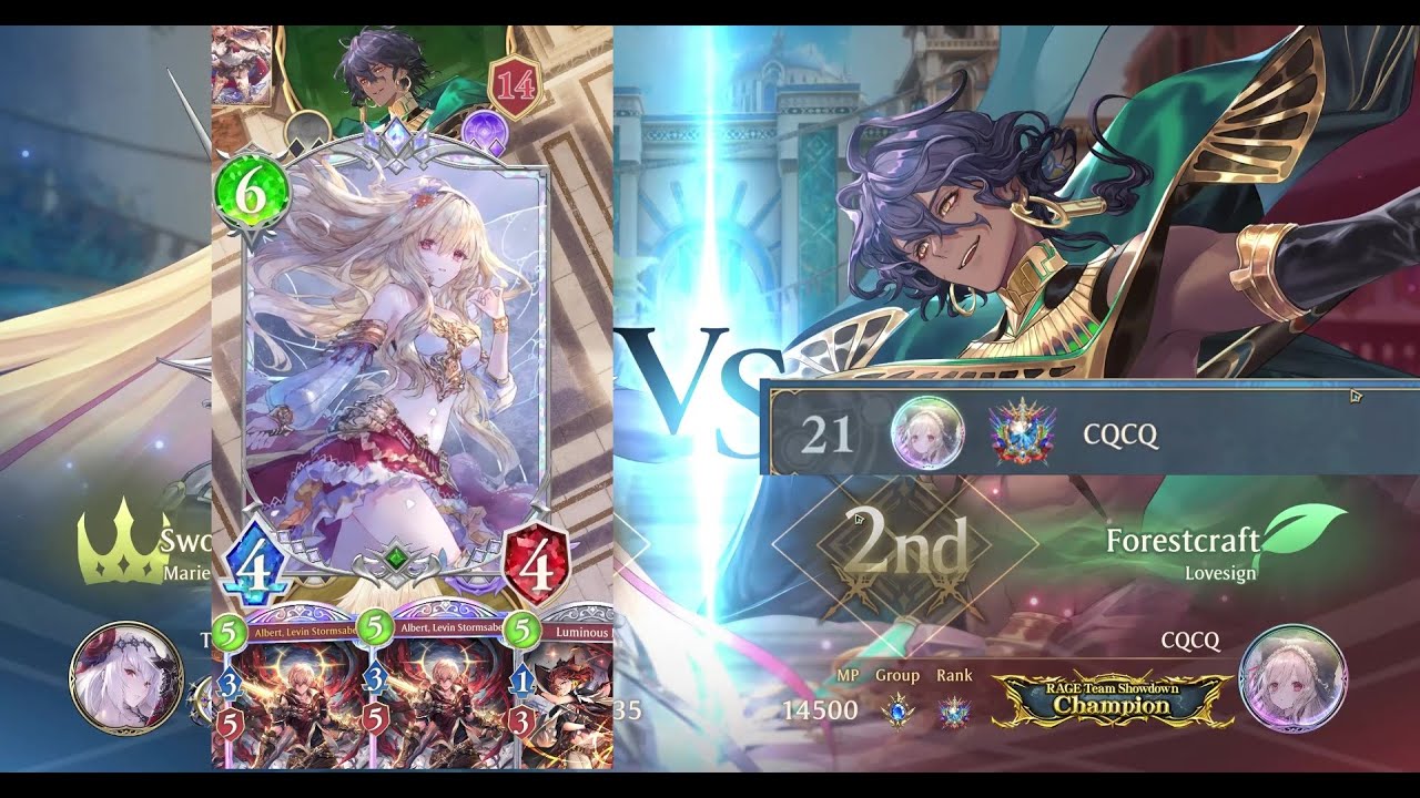 Shadowverse Worlds Beyond CQCQ Top 21 Master Forestcraft Vs Aggro Sword ...