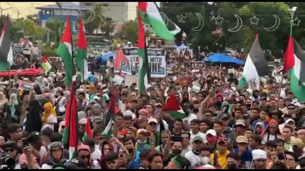 Rally in Philippines in solidarity with Palestinian people amid Israel ...