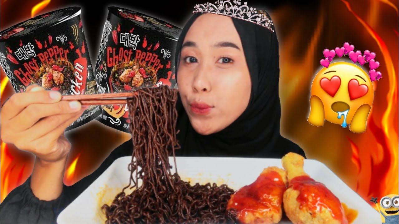 MUKBANG GHOST PAPER NODLES‼️plus CHICKEN FIRE🥵🔥||mukbang indonesia ...