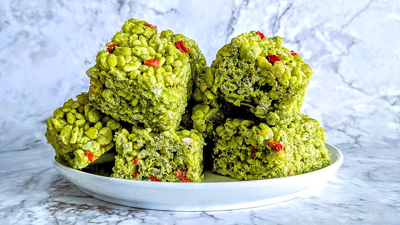 How To Make MATCHA RICE KRISPIE TREATS | No Bake, Easy, Umami Dessert ...