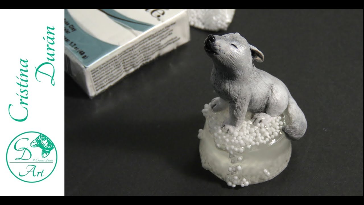 Howling wolf in POLYMER CLAY - YouTube