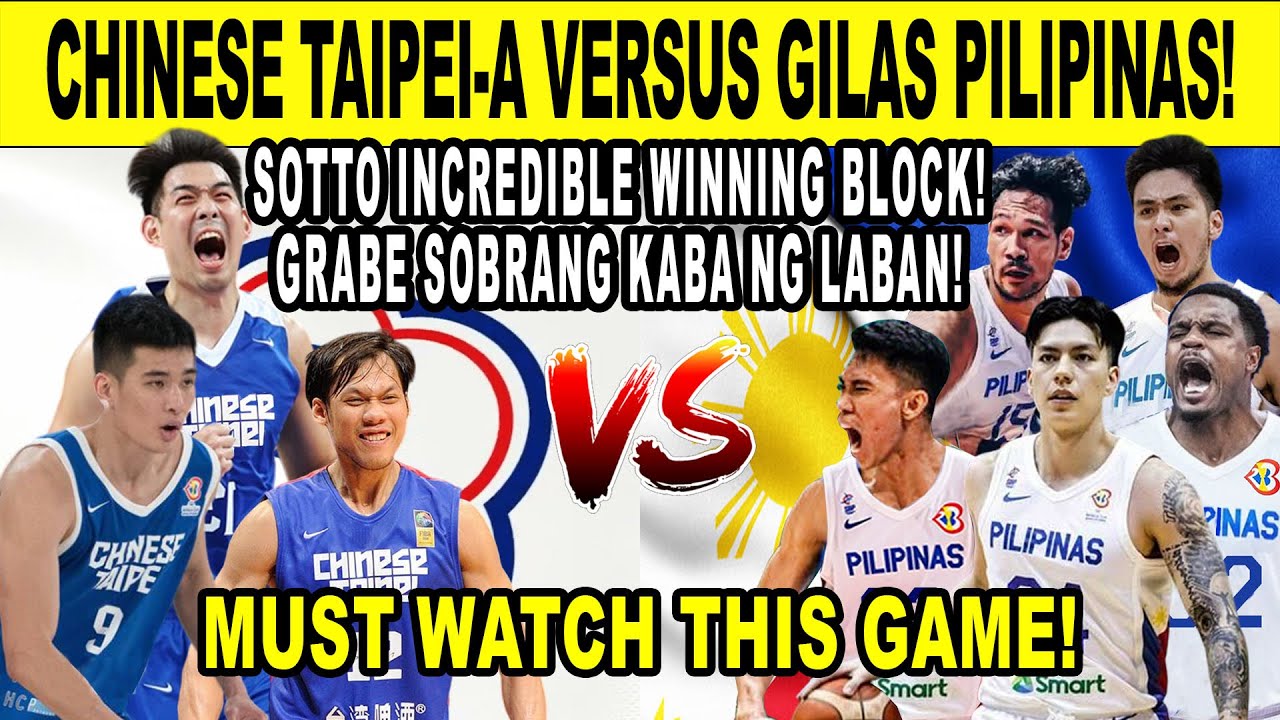 GILAS PILIPINAS vs CHINESE TAIPEI-A! Sotto Shocking Winning Block! 2k24 ...