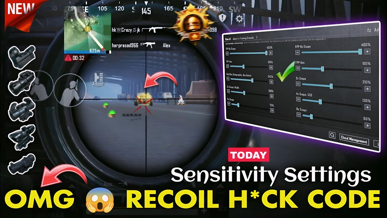 BGMI BEST SENSITIVITY SETTINGS | BGMI SENSITIVITY CODE TODAY | BGMI ...