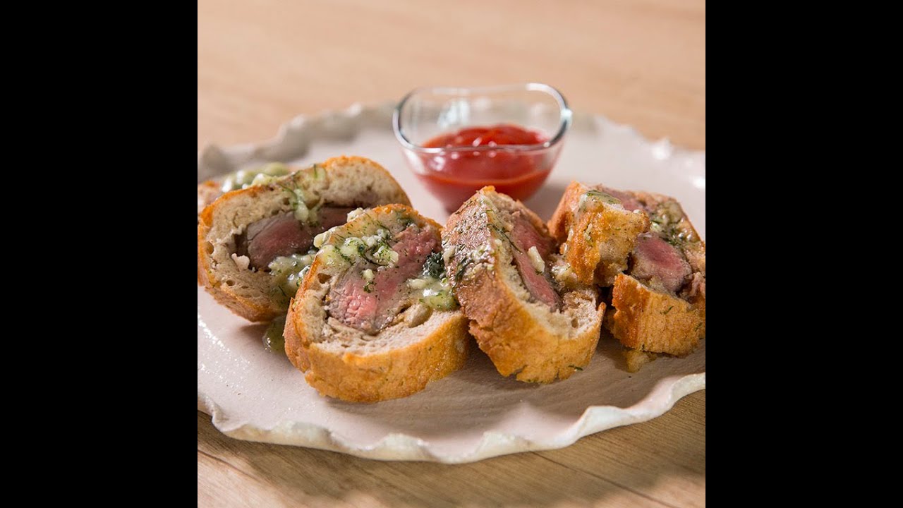 Beef Stuffed French Bread - YouTube