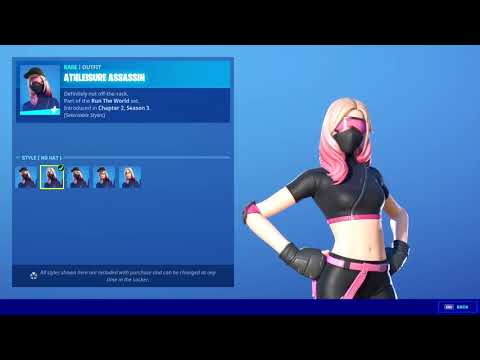 Fortnite Athleisure Assassin Skin Showcase - YouTube