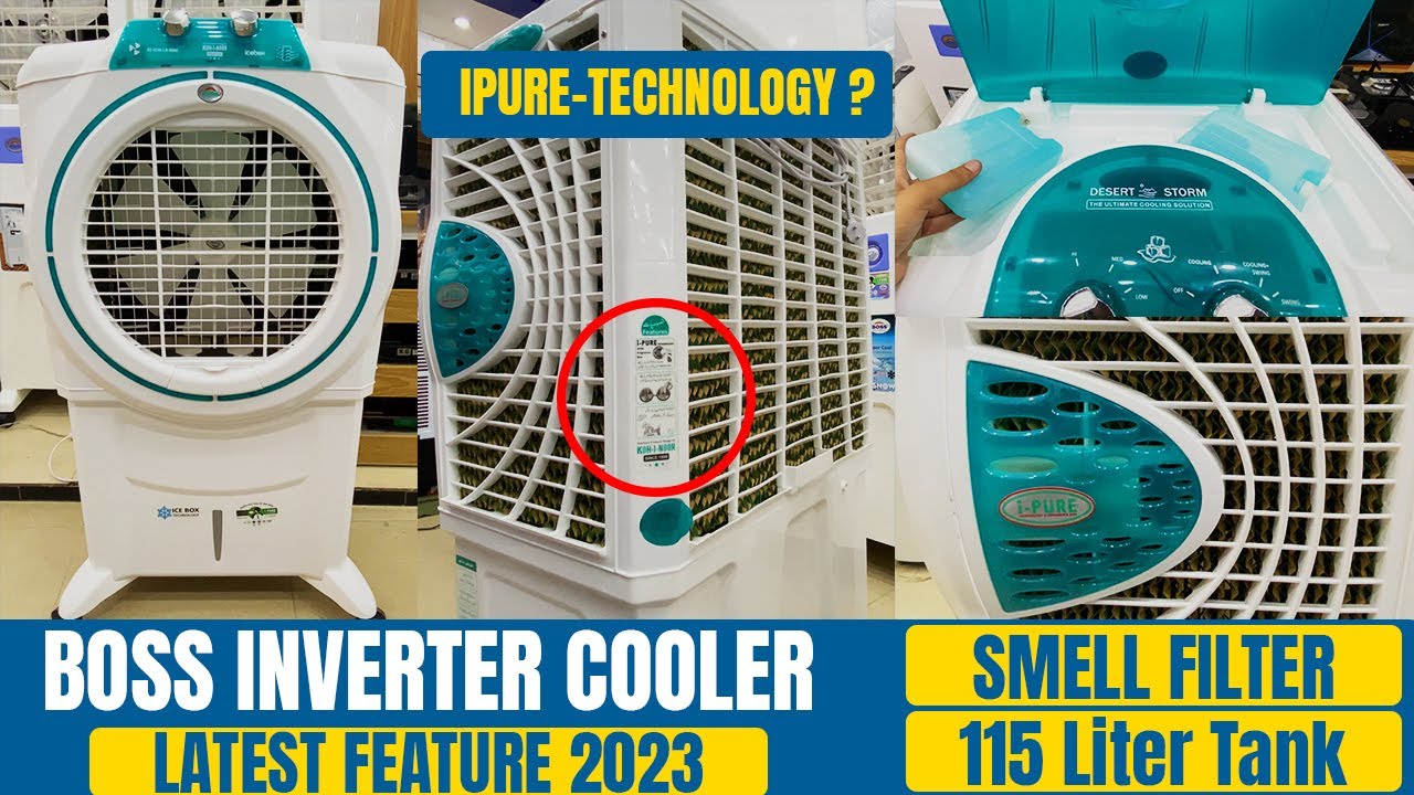 Boss Inverter Air Cooler | I-Pure Technology | Air Cooler 2023 DC Motors AC/DC Evaporative ...