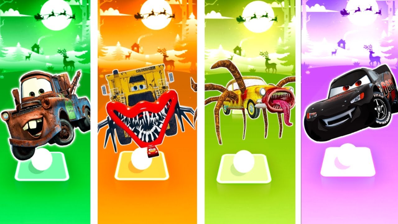 Cars 3 Mater 🆚 EVIL Lightning McQueen 🆚 Bus Eater Tiles Hop EDM Rush ...