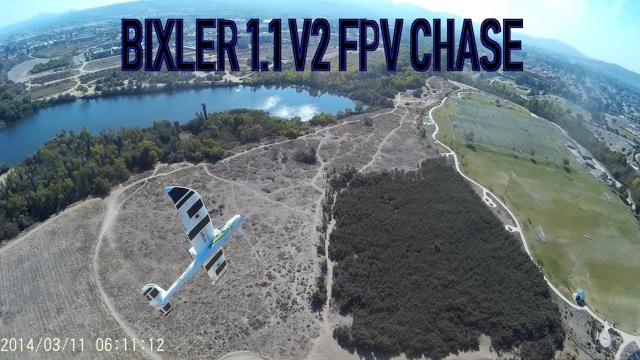 Hobby King Bixler 1.1v2 fpv chase with quadcopter - YouTube